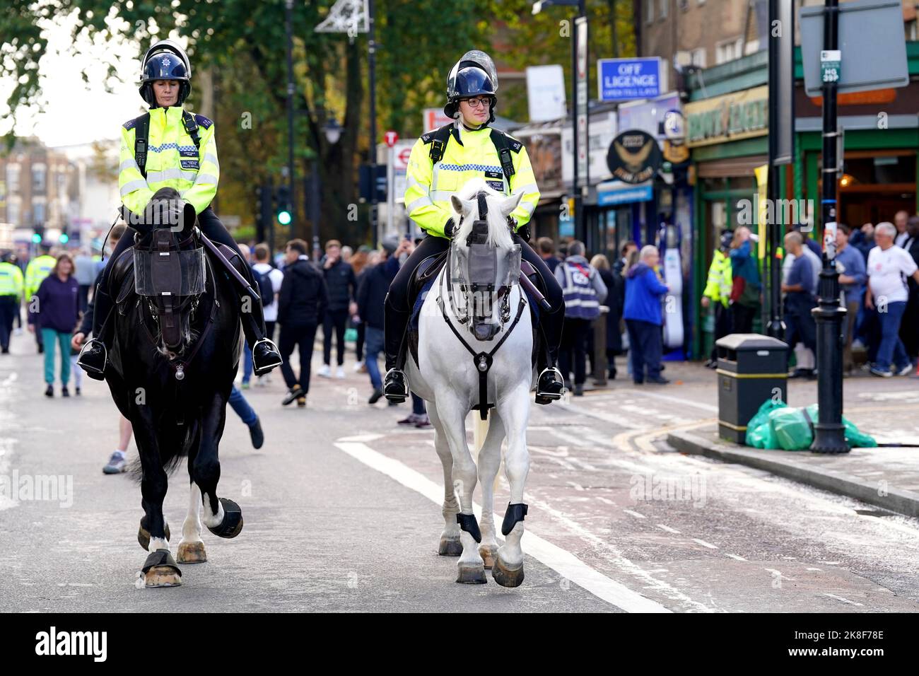 Mounted police on patrol ahead of the Premier League match at The ...