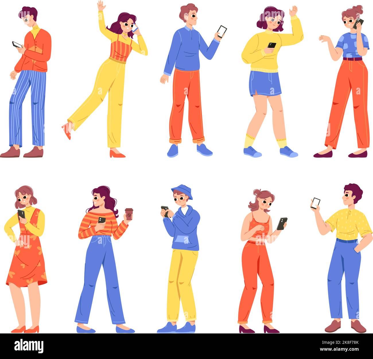 Teen social media phones screen Stock Vector Images - Alamy