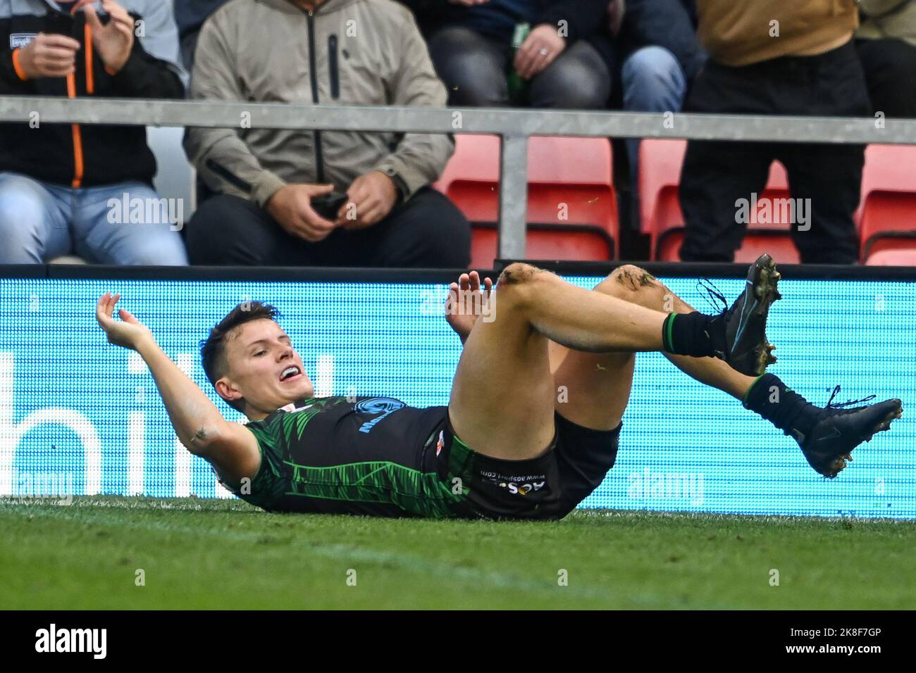 Louis Senior of Ireland celebrates his try during the Rugby League ...