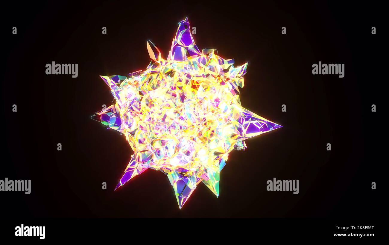 Star crystal explodes super 3d render Stock Photo - Alamy
