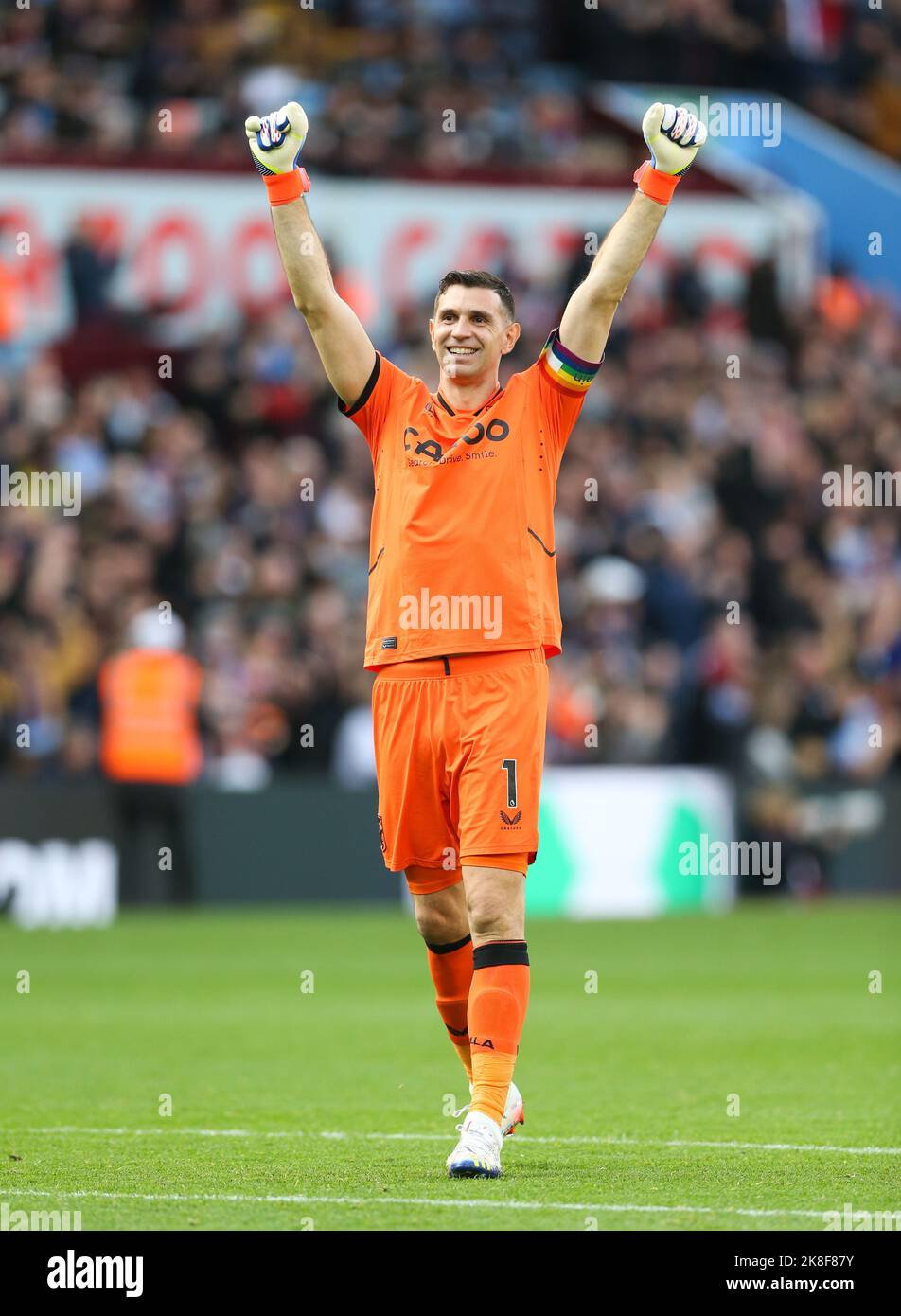 Aston Villa goalkeeper Emiliano Martinez celebrates after Aston Villa's ...