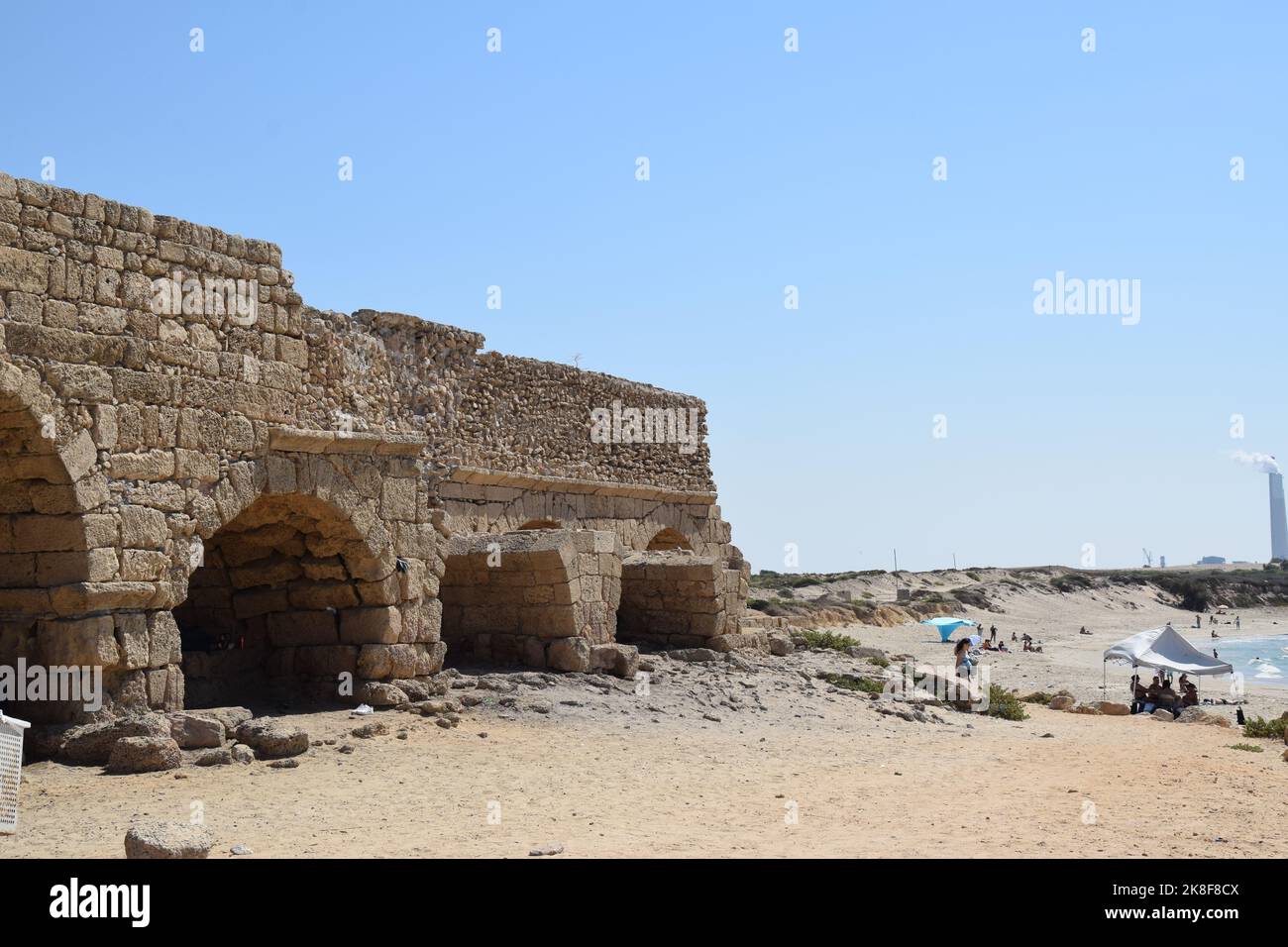 Hadrianic Aqueduct of Caesarea - Beit Hanania, Israel Stock Photo - Alamy