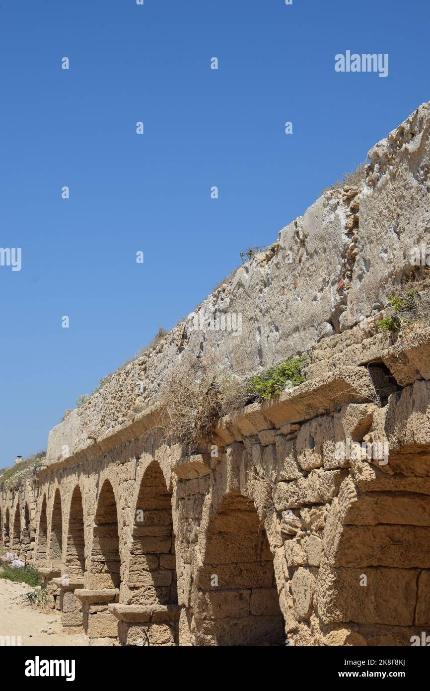 Hadrianic Aqueduct of Caesarea - Beit Hanania, Israel Stock Photo - Alamy