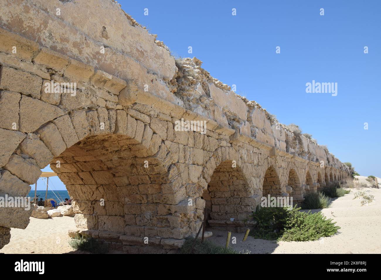 Hadrianic Aqueduct of Caesarea - Beit Hanania, Israel Stock Photo - Alamy
