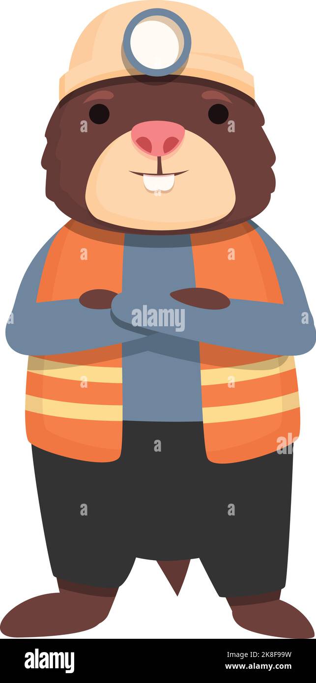 Miner mole icon cartoon vector. Forest animal. Happy zoo Stock Vector ...
