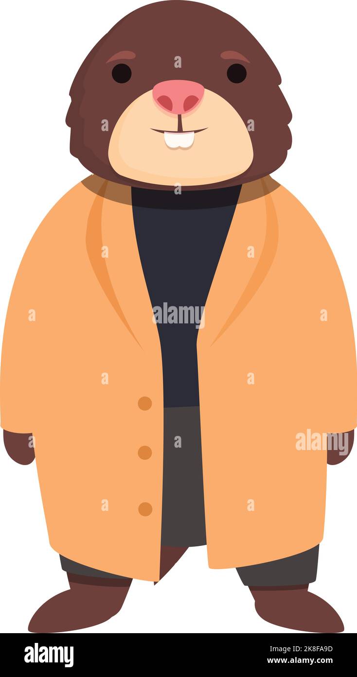 Mole take rain coat icon cartoon vector. Cute animal. Similar house ...