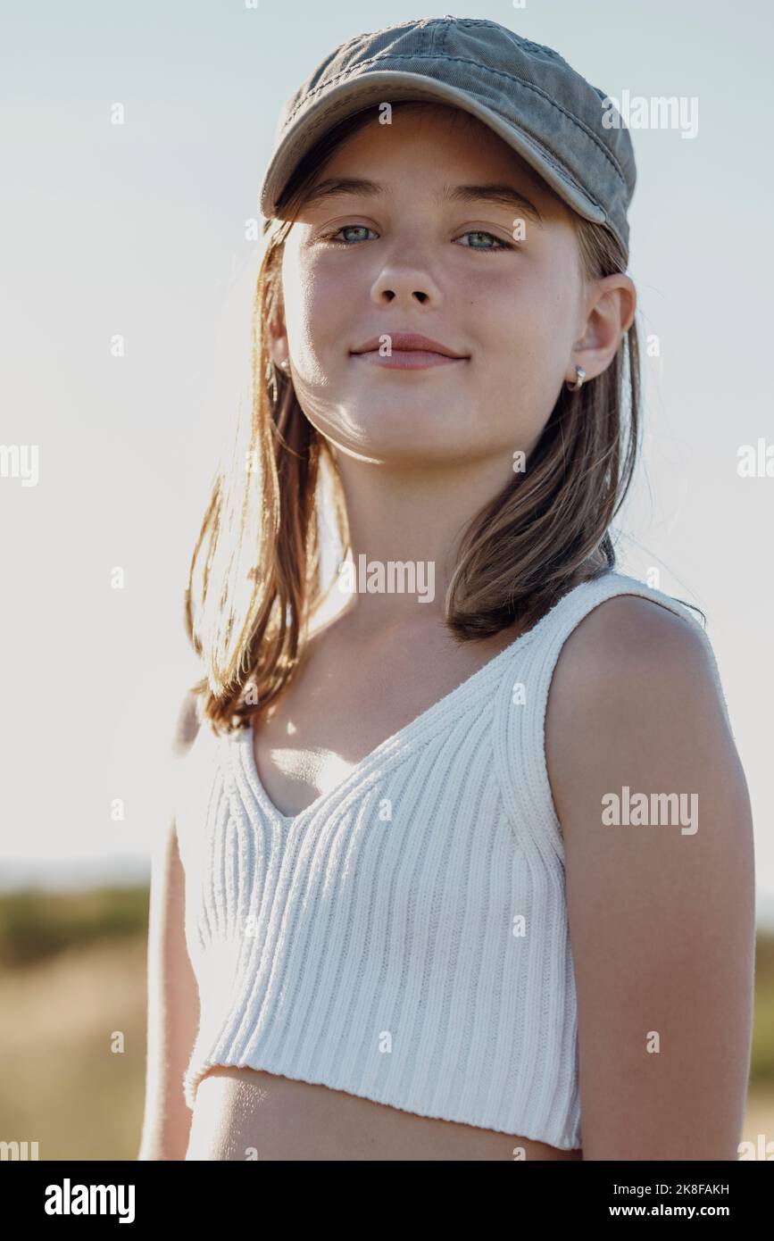 Girl wearing cap hi-res stock photography and images - Alamy