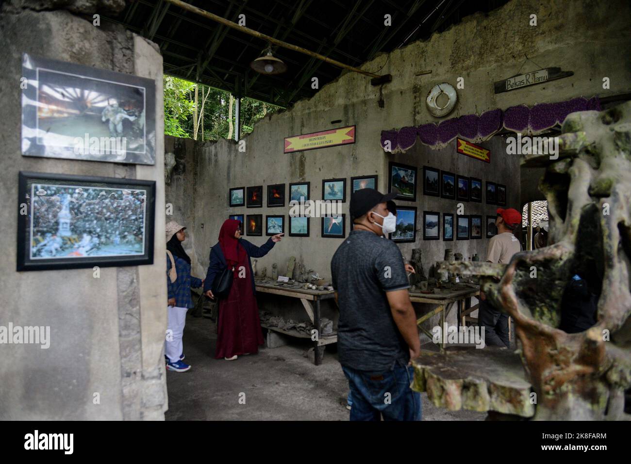 Local tourists during visit at the house of memory in the slope of ...