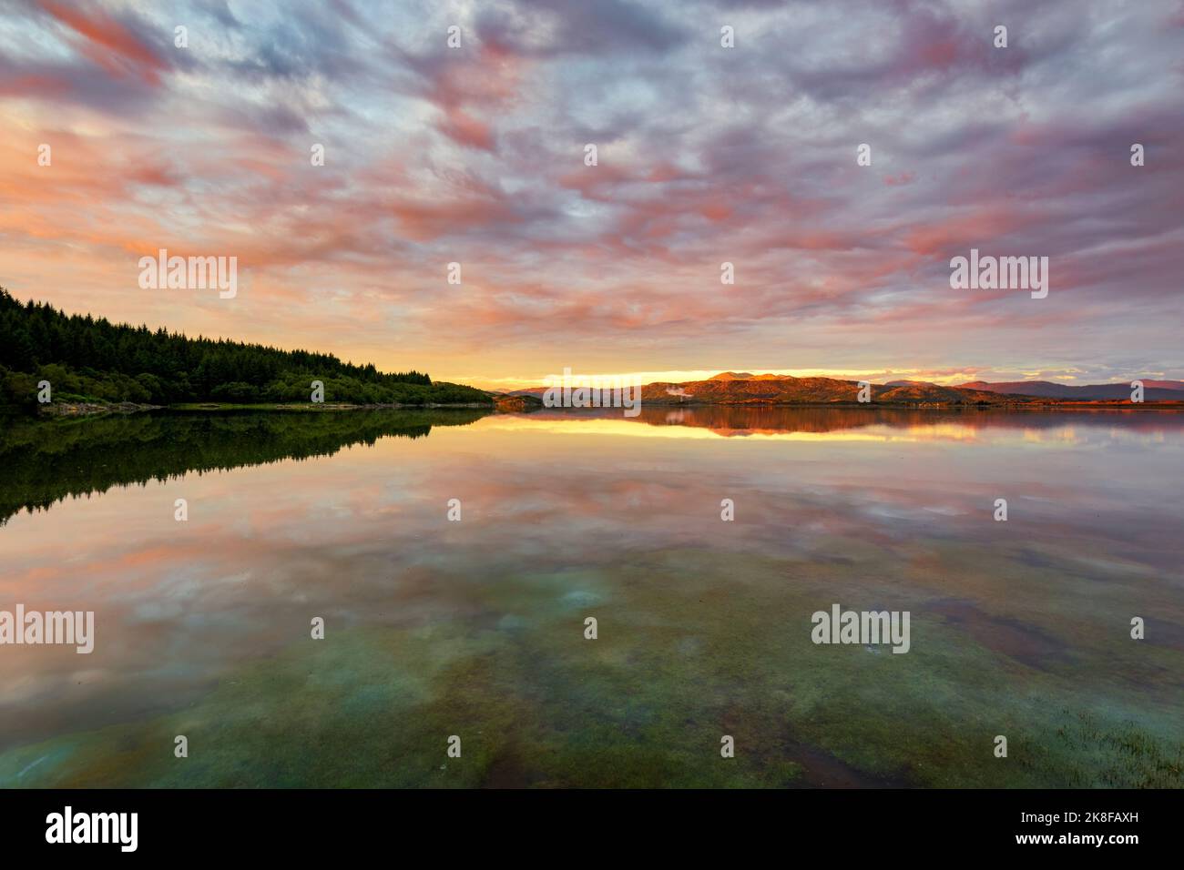 Scenic view of Kentra Bay at sunset, Scotland Stock Photo - Alamy