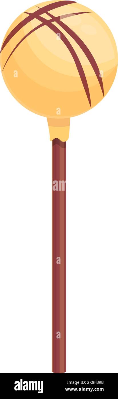 Striped cake pop icon cartoon vector. Candy chocolate. Sweet stick ...