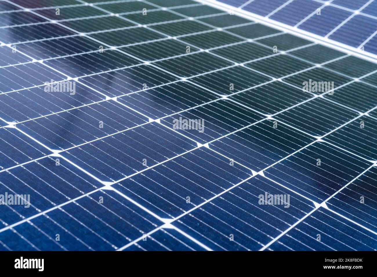 Selective focus on solar panels or photovoltaic module. Solar power for ...