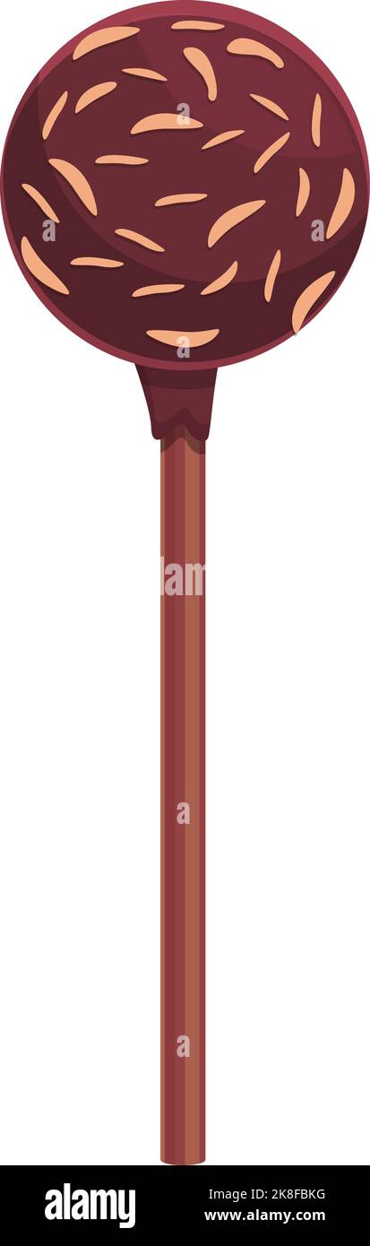 Cocoa cake pop icon cartoon vector. Candy lollipop. Sweet stick Stock ...