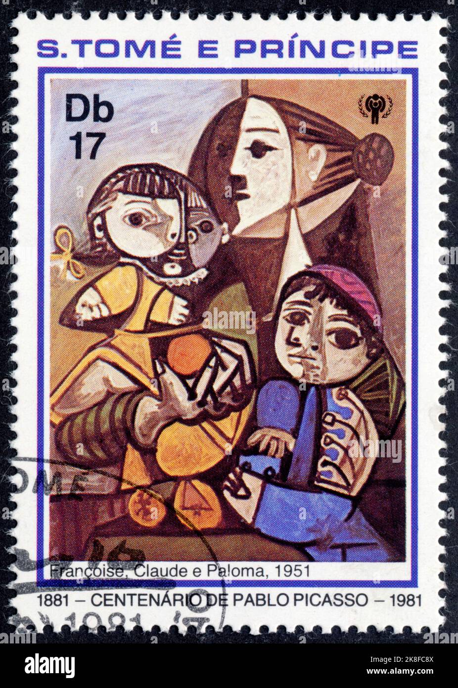 TIMBRE OBLITÉRÉ S.TOMÉ E PRINCIPE. FRANÇOISE,CLAUDE E PALOMA. 1951.1881 ...