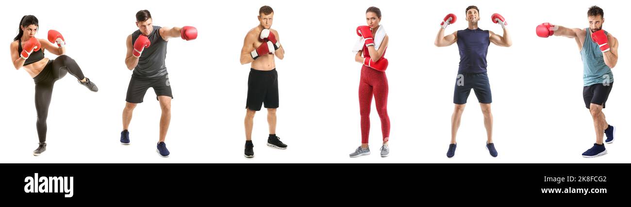 Set of boxers isolated on white Stock Photo - Alamy