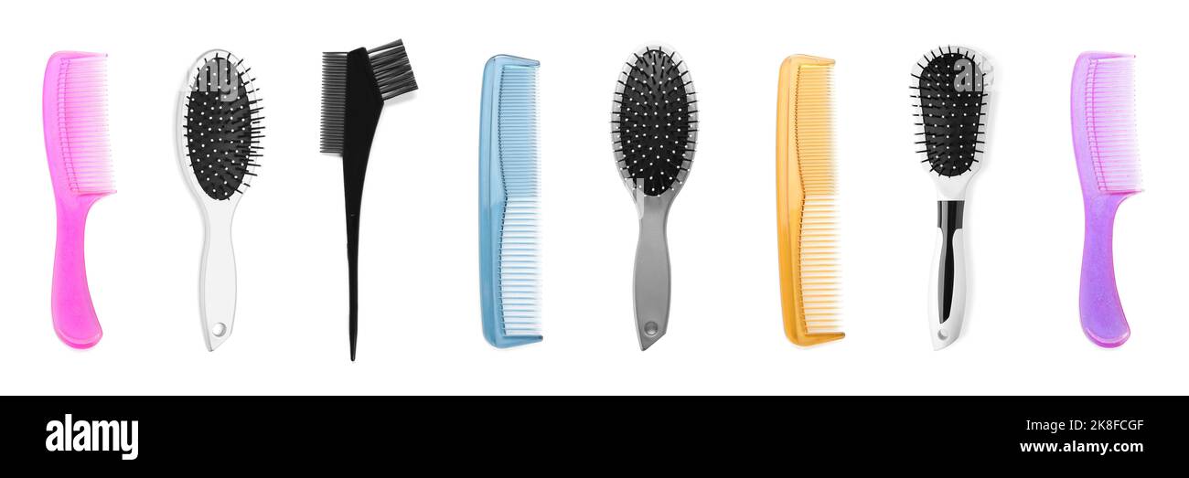 Different hair brushes combs hi-res stock photography and images - Alamy