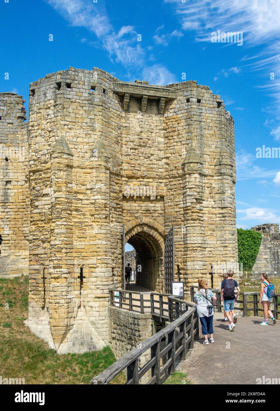 12th century gateway entrance to warkworth castle village villages hi ...