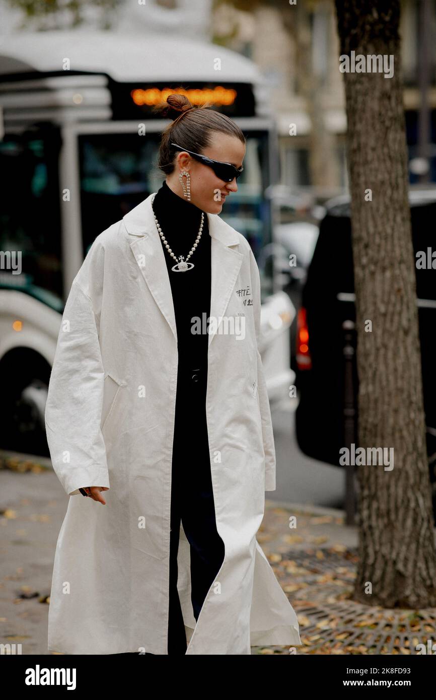 Street style, Salome Bravard arriving at Vivienne Westwood Spring ...