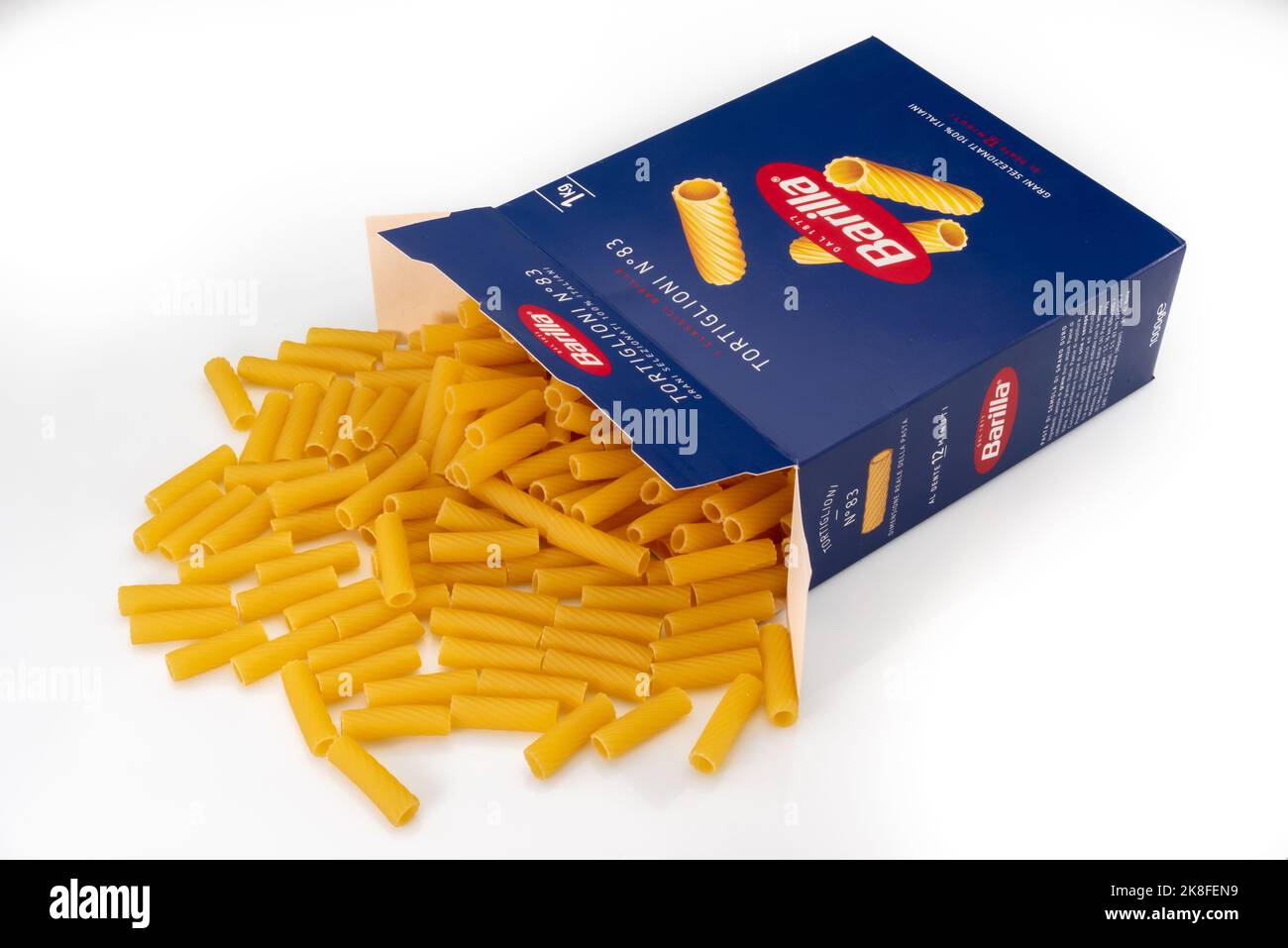 Turin, Italy - october 15, 2022: Macaroni tortiglioni pasta Barilla ...