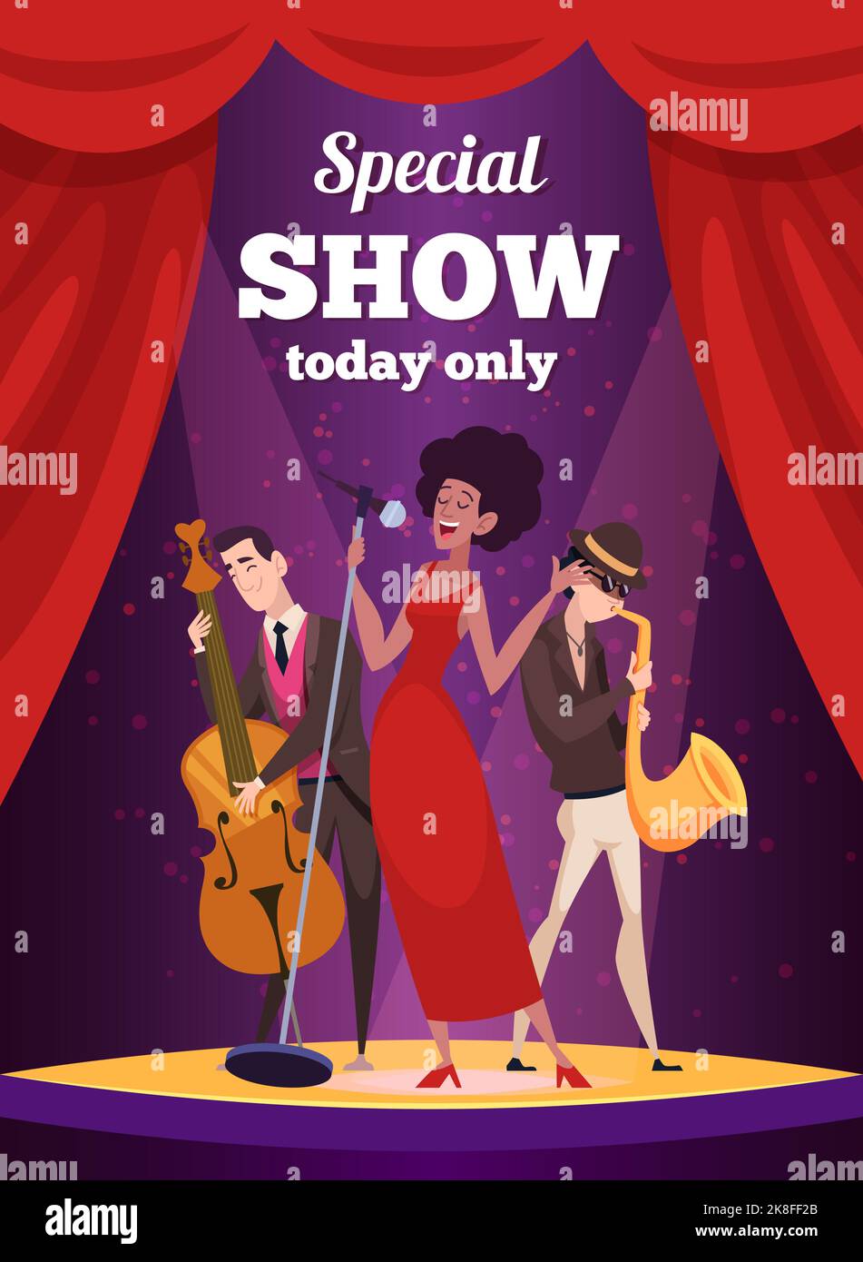 Music show. poster invitation for night show singer and music and ...
