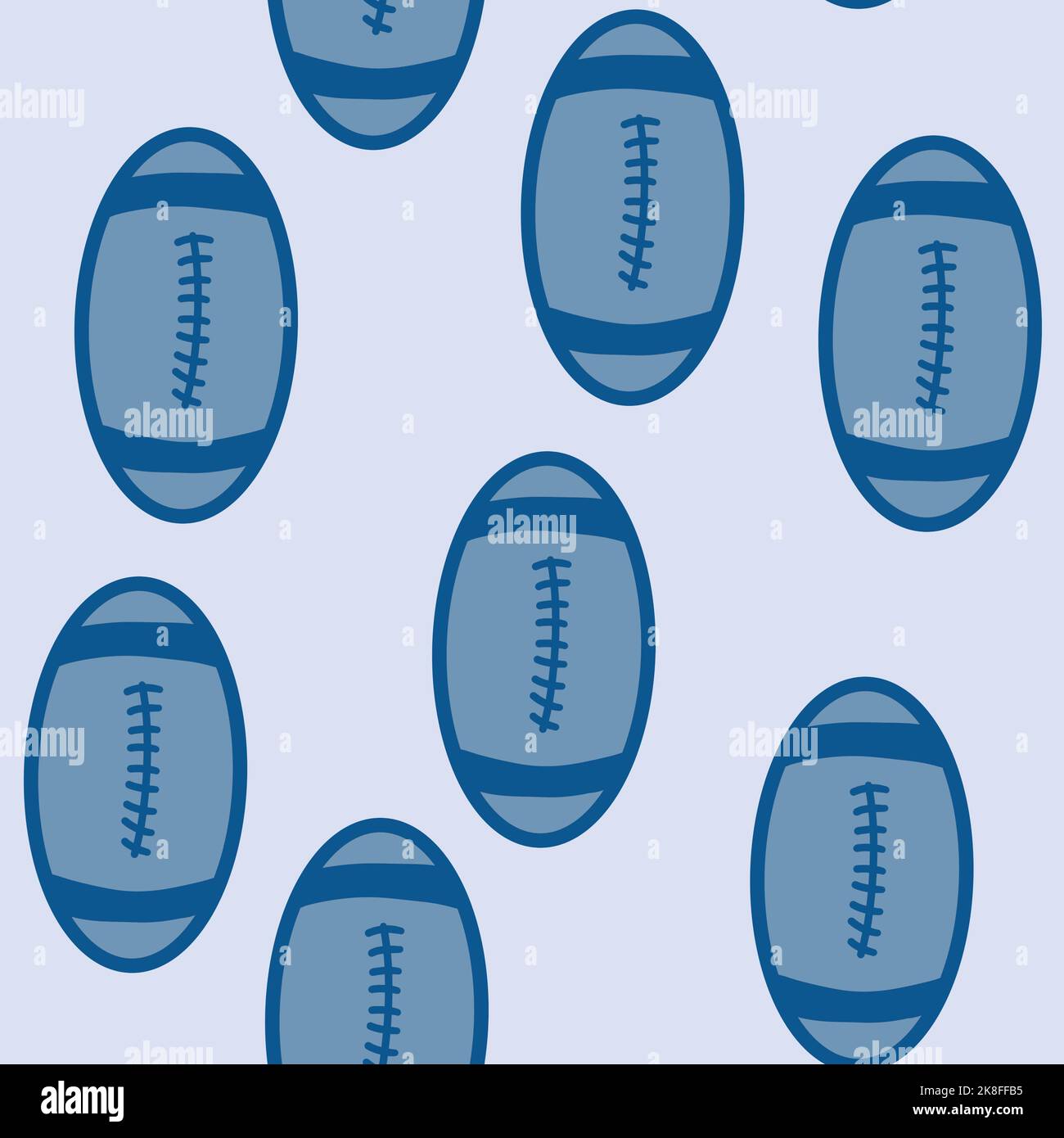 Hand drawn american football seamless pattern. Blue sports football ...