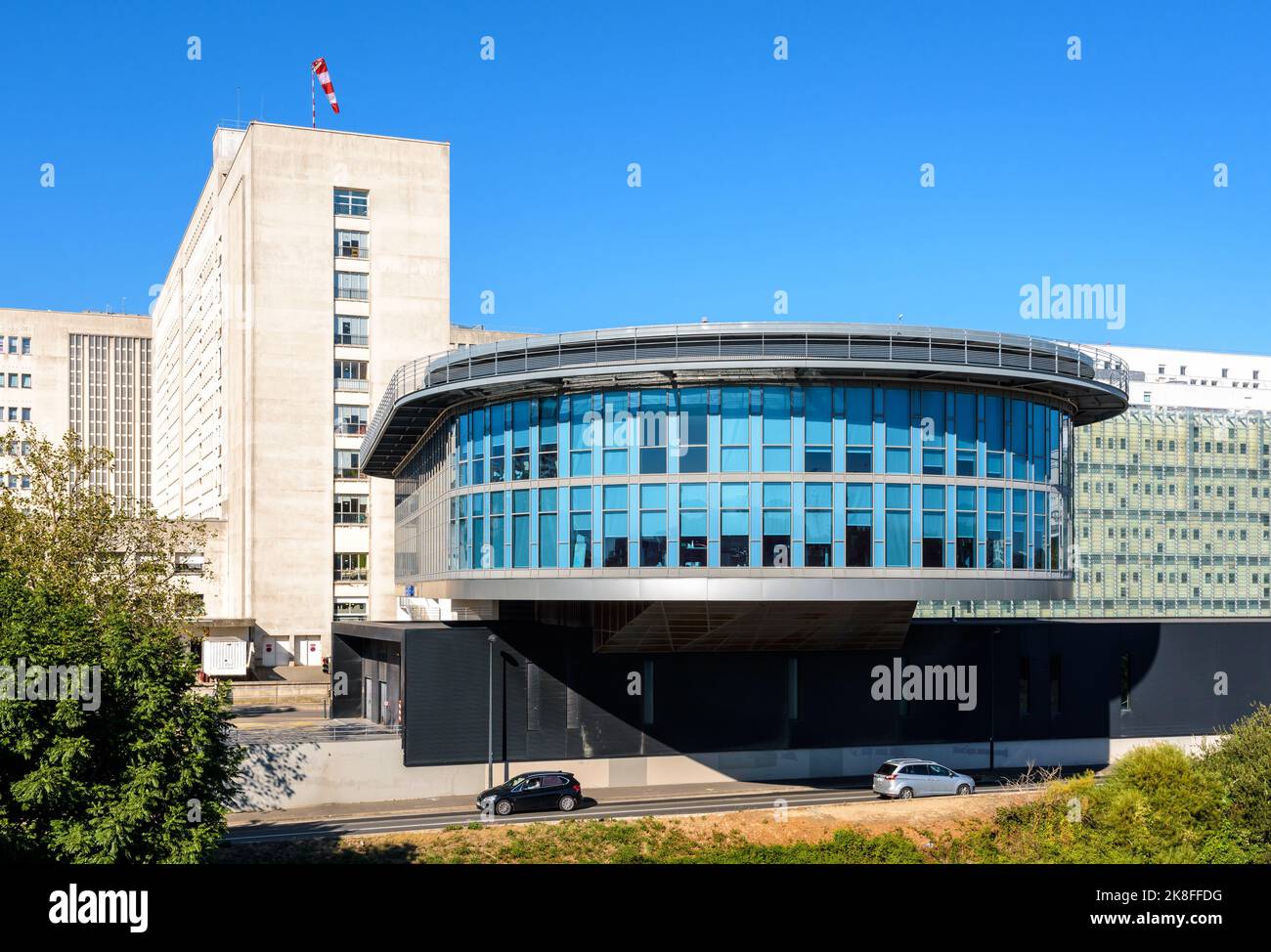 Buildings and heliport of the Centre Hospitalier Universitaire (CHU) de ...