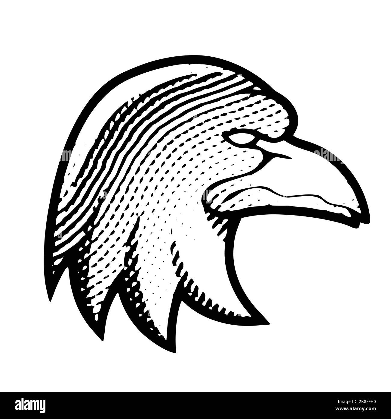 Illustration of Scratchboard Engraved Eagle isolated on a White ...