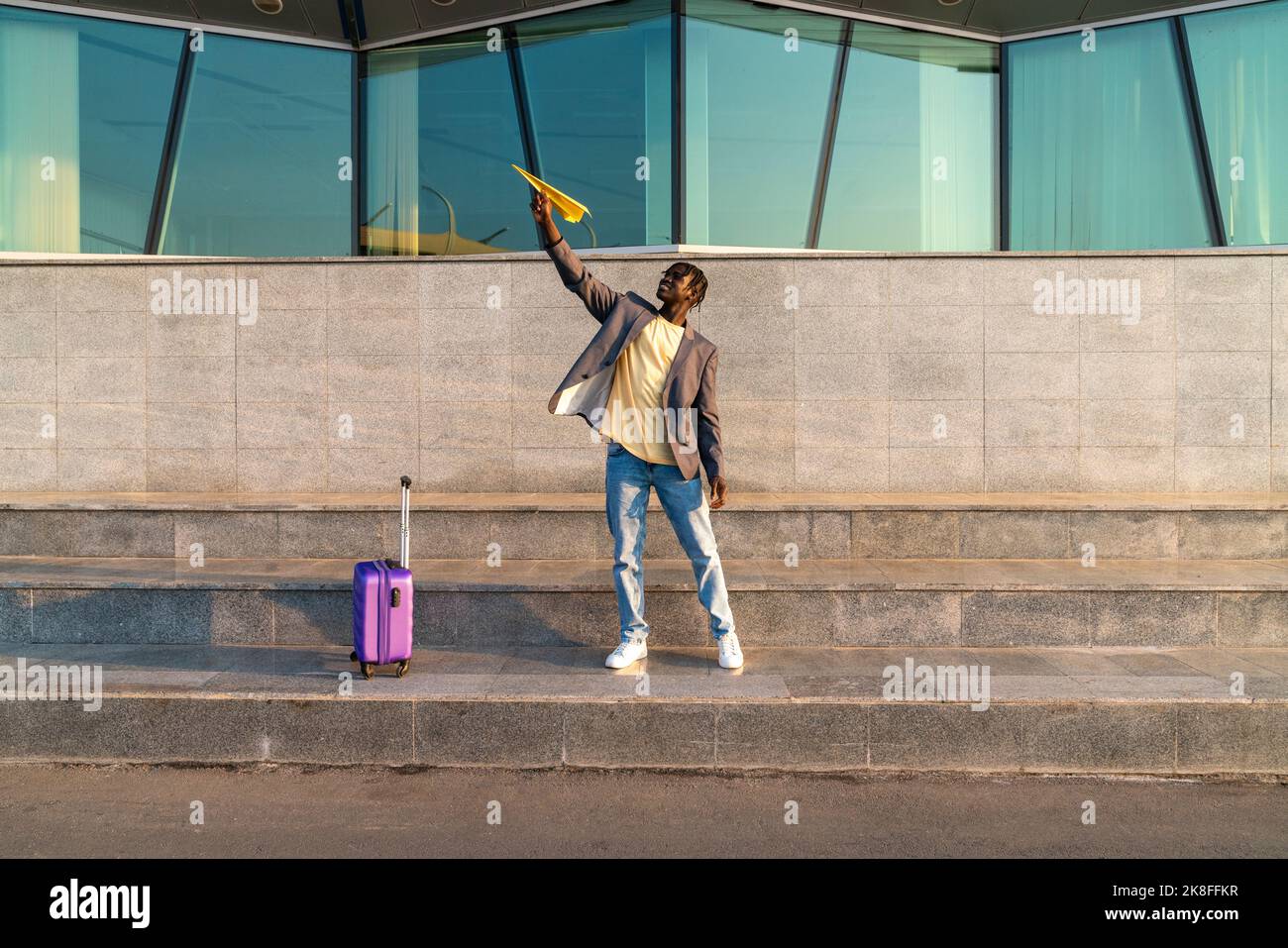 Standing on steps to plane hi-res stock photography and images - Alamy