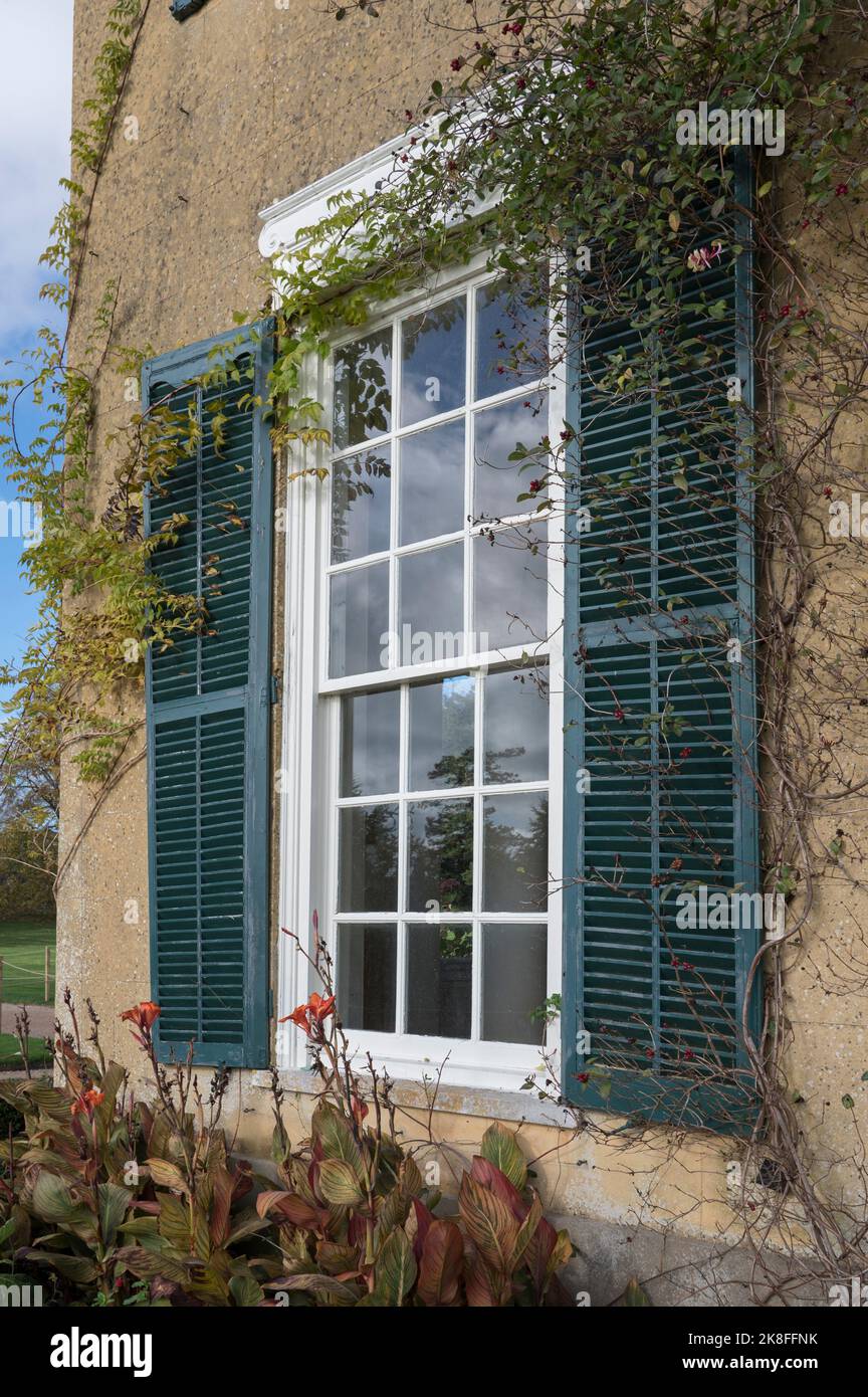Old wooden outdoor window shutters Stock Photo - Alamy