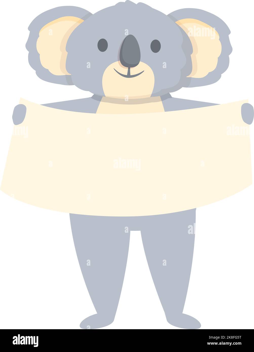 Koala with banner icon cartoon vector. Bear animal. Child tree Stock ...