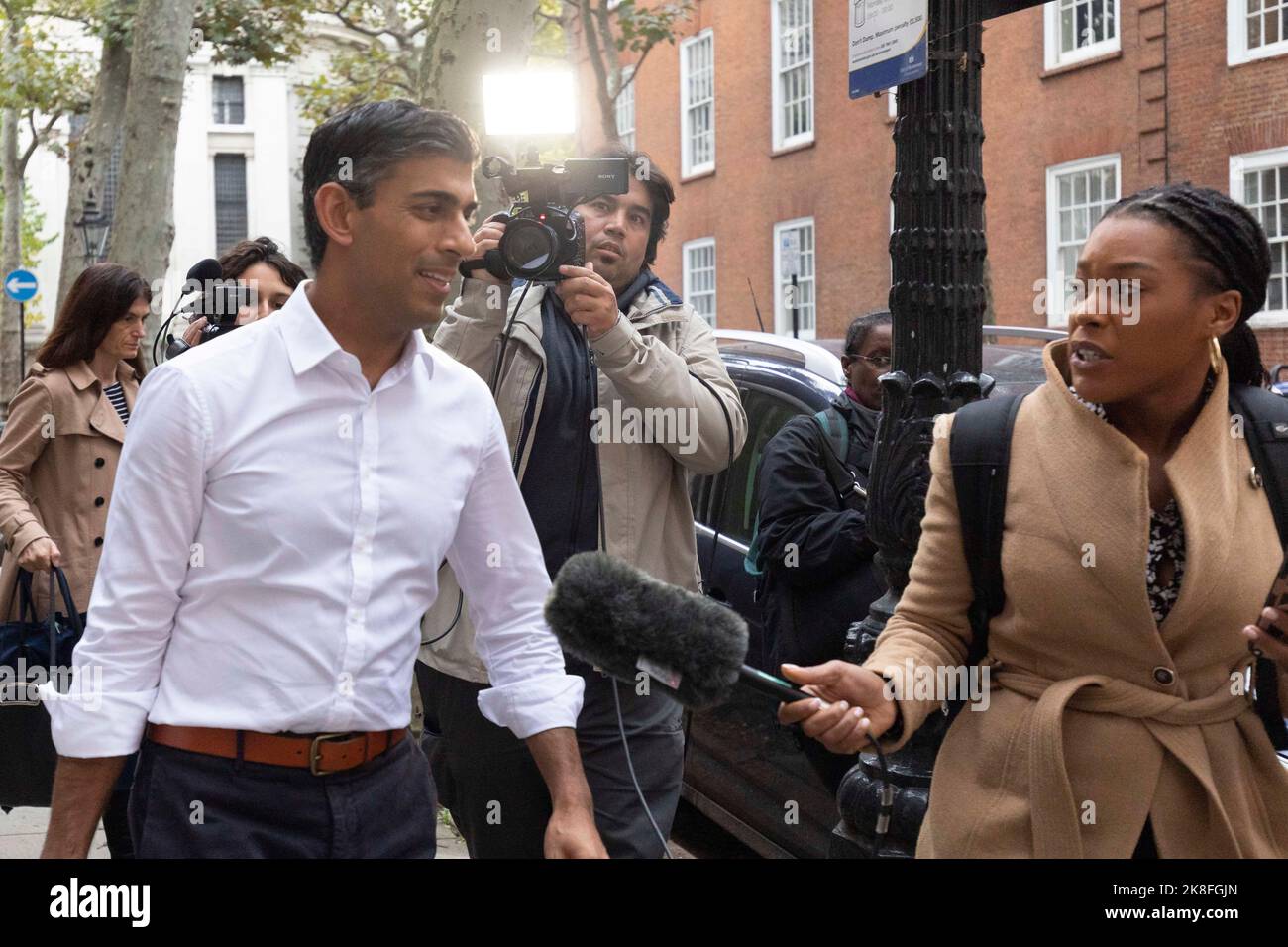 Rishi Sunak leaves his campaign office in London, as he has formally ...