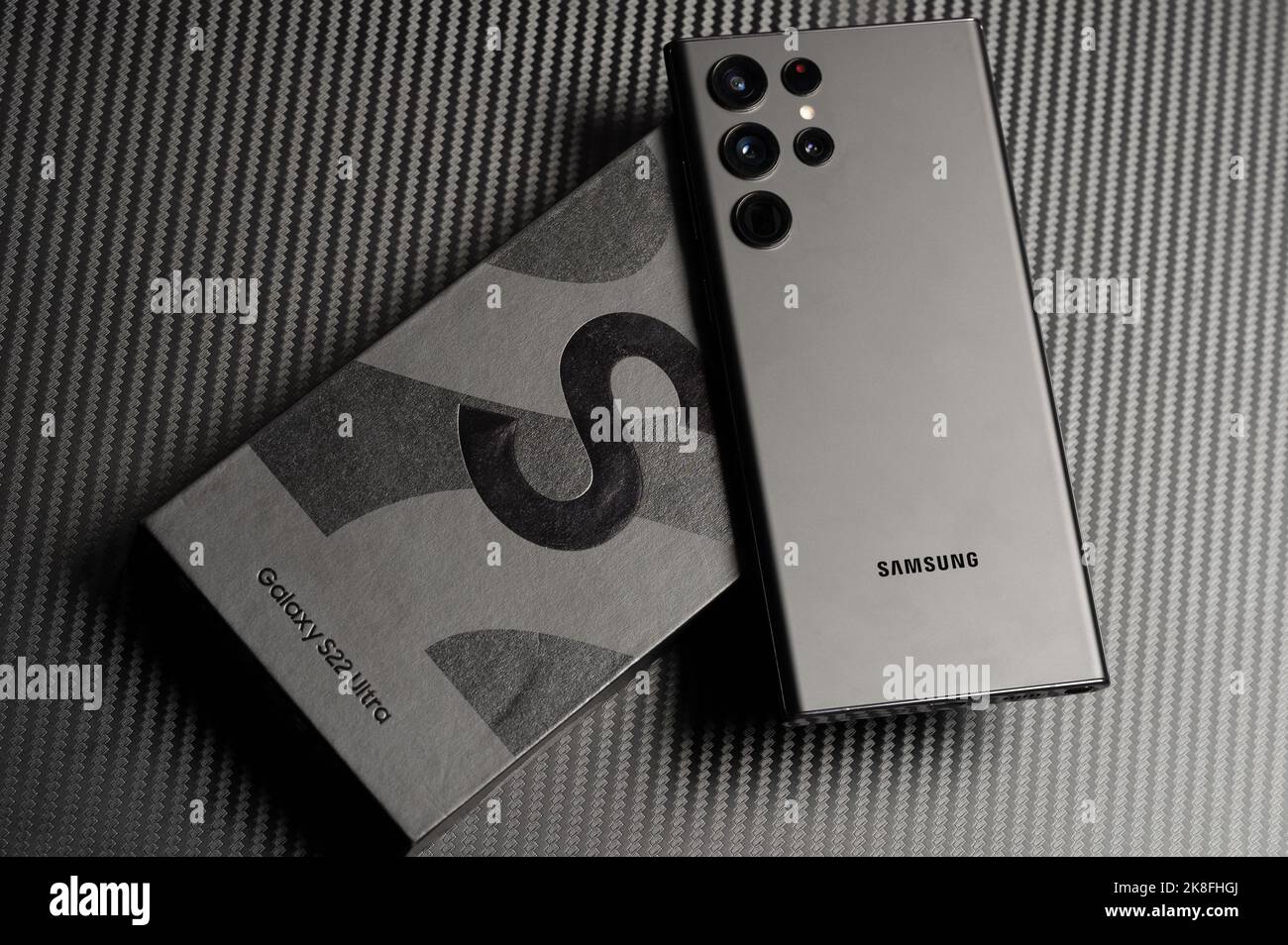 New york, USA - august 23, 2022: Back of new Samsung S22 Ultra ...