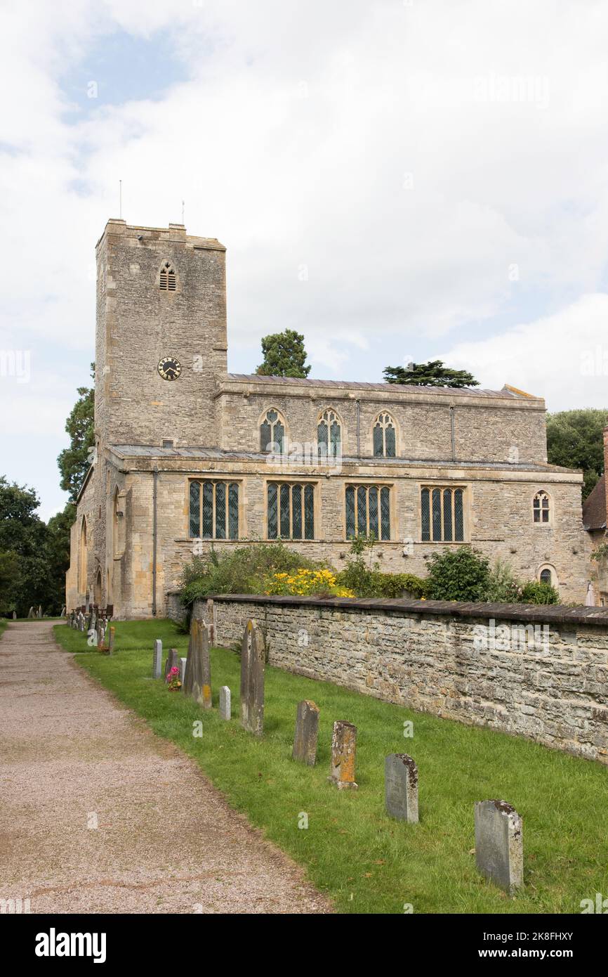 The priory church of St Mary at Deerhurst, Gloucestershire Stock Photo ...