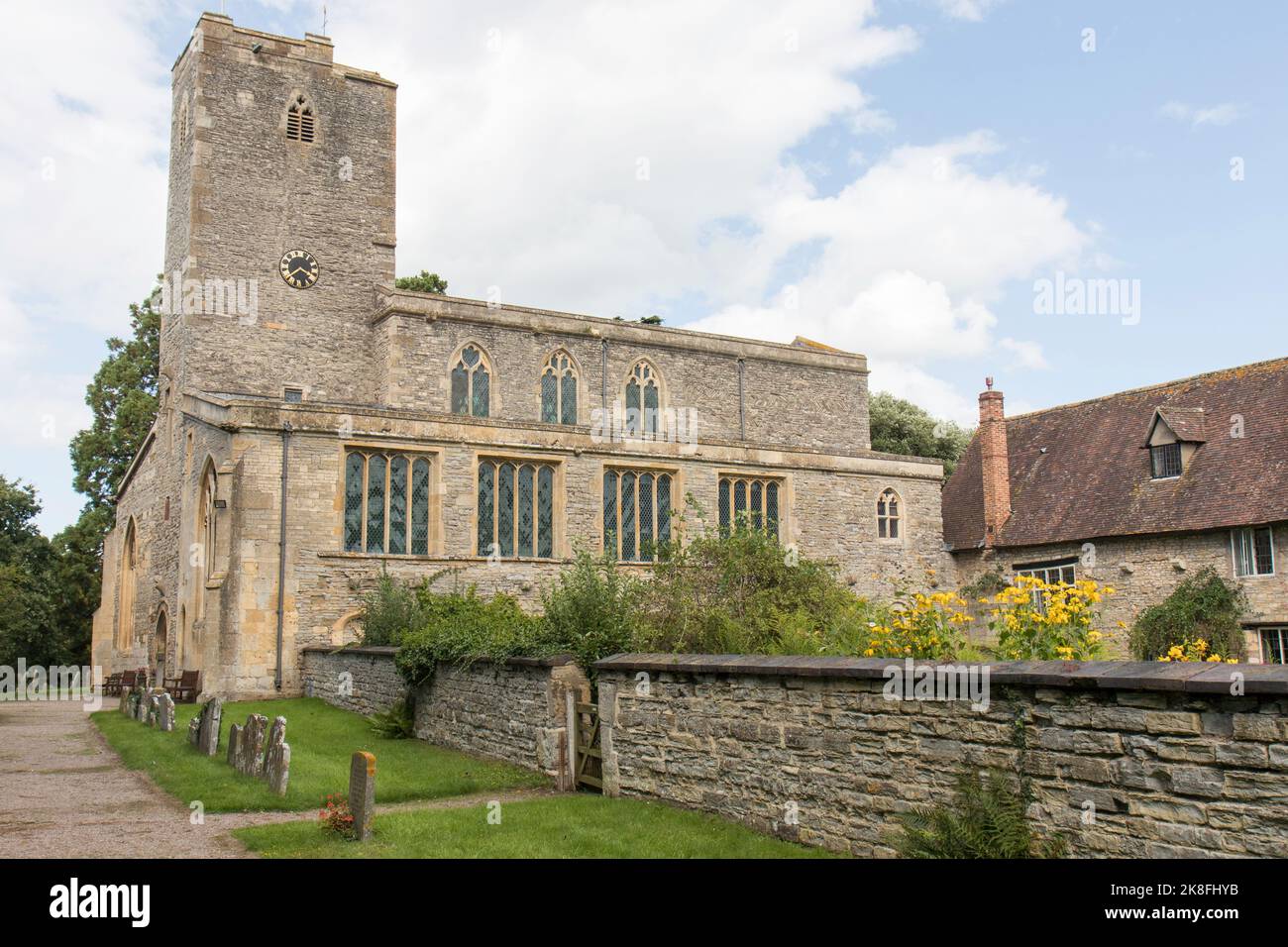 The priory church of St Mary at Deerhurst, Gloucestershire Stock Photo ...