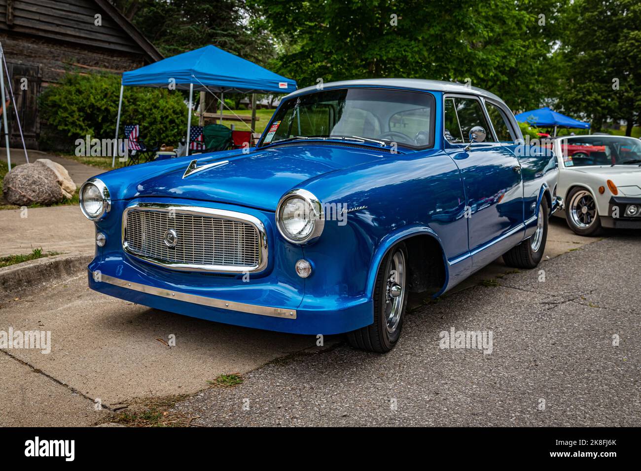 Des Moines, IA - July 01, 2022: Low perspective front corner view of a ...