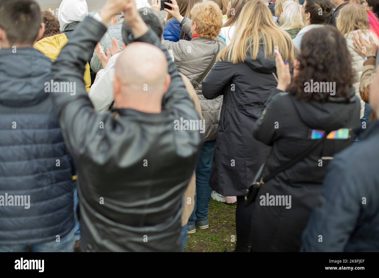 Crowd of people from behind abstract hi-res stock photography and ...