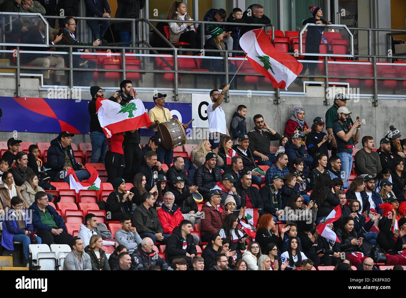 Lebanon fas celebrate as there side are winning during the Rugby League ...