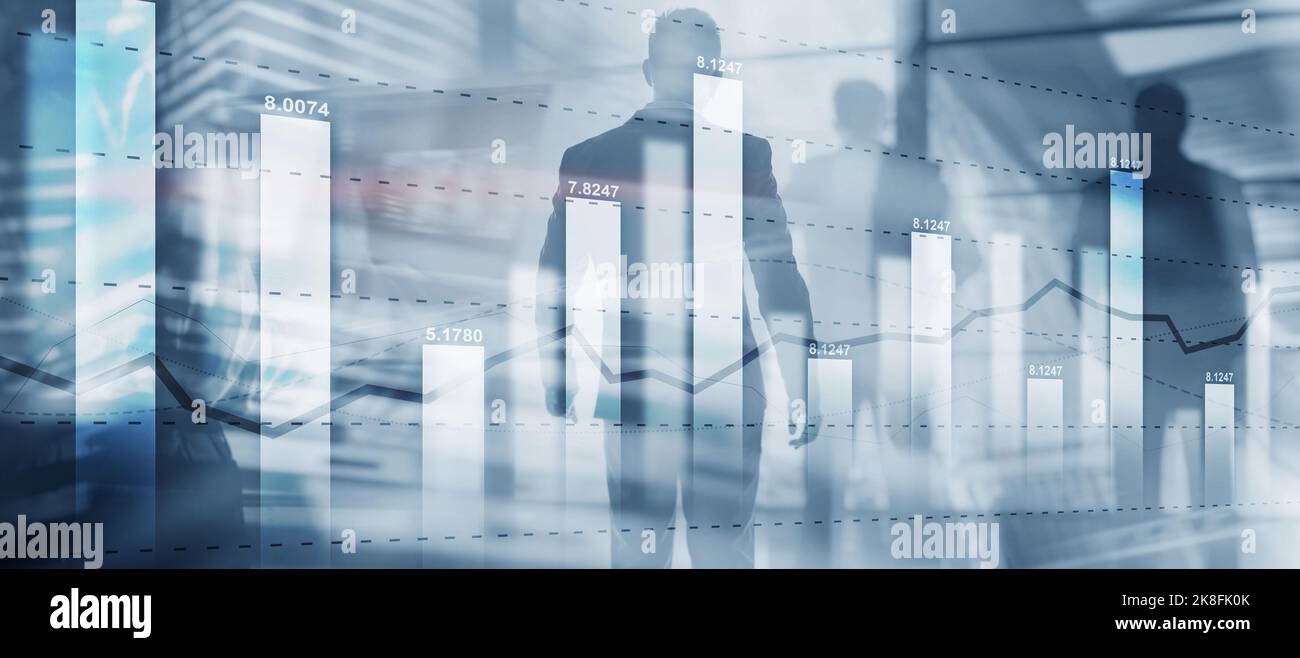 Finacial concept. Business Graph Stock Market chart. Digital charts and ...