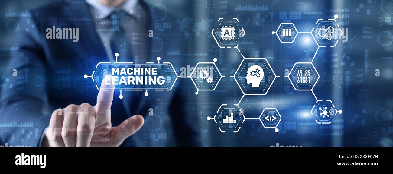 Machine Learning Modern Computer Technologies concept. Artificial ...