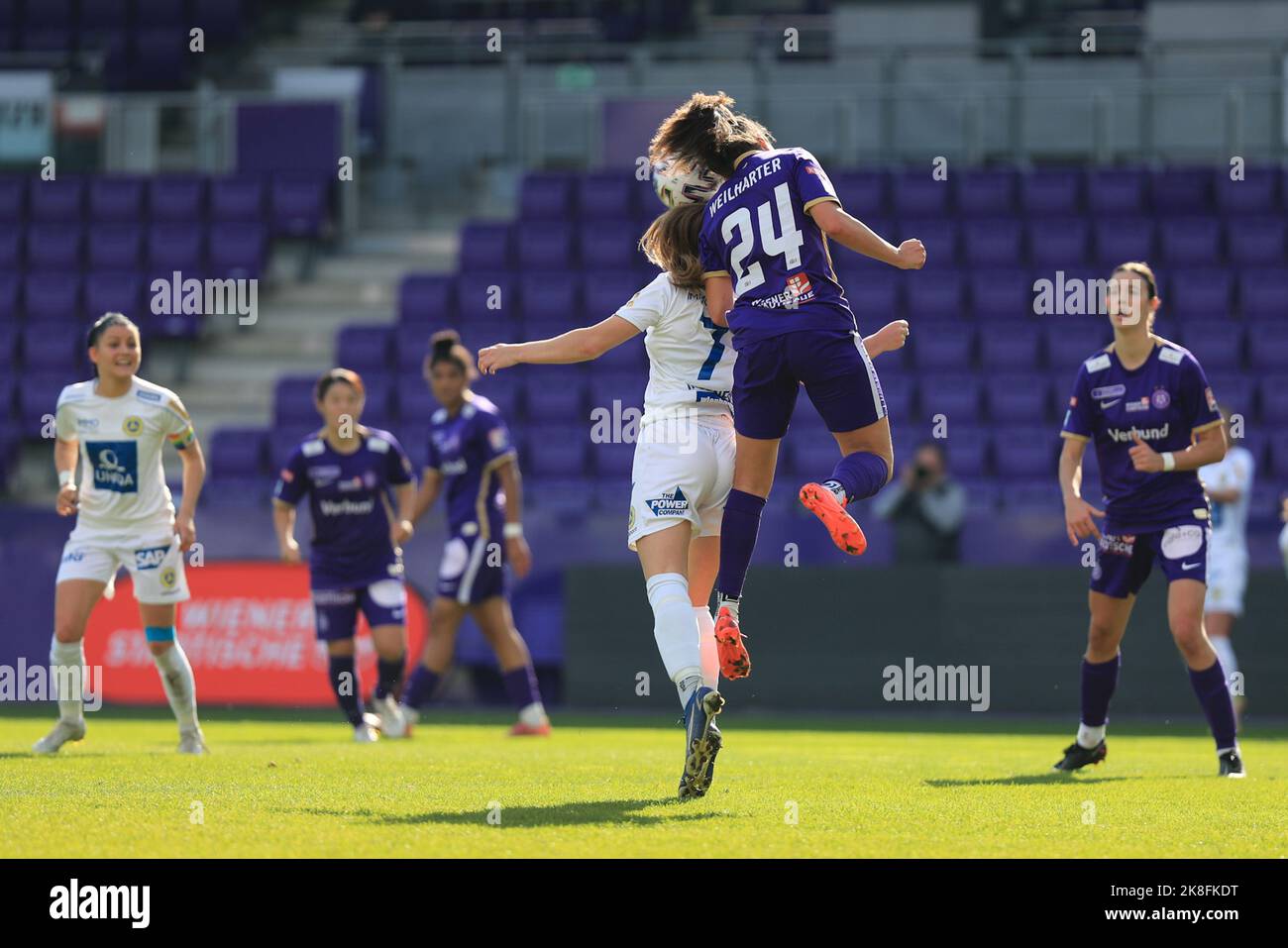 Yvonne Weilharter (Austria Wien) heads the ball during the Planet Pure ...