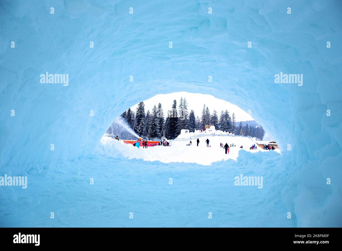 Snow tunnel in the winter sports resort of Zakopane (in this place ...