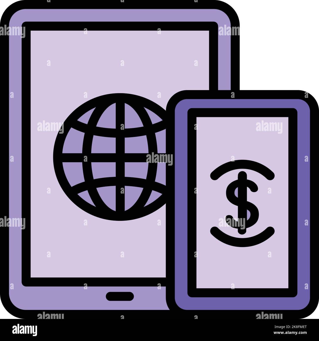 Online electronic icon outline vector. Money payment. App cash Stock ...