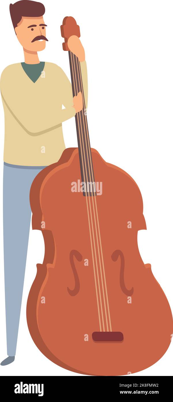Street bass musician icon cartoon vector. Art people. Guitar song Stock ...