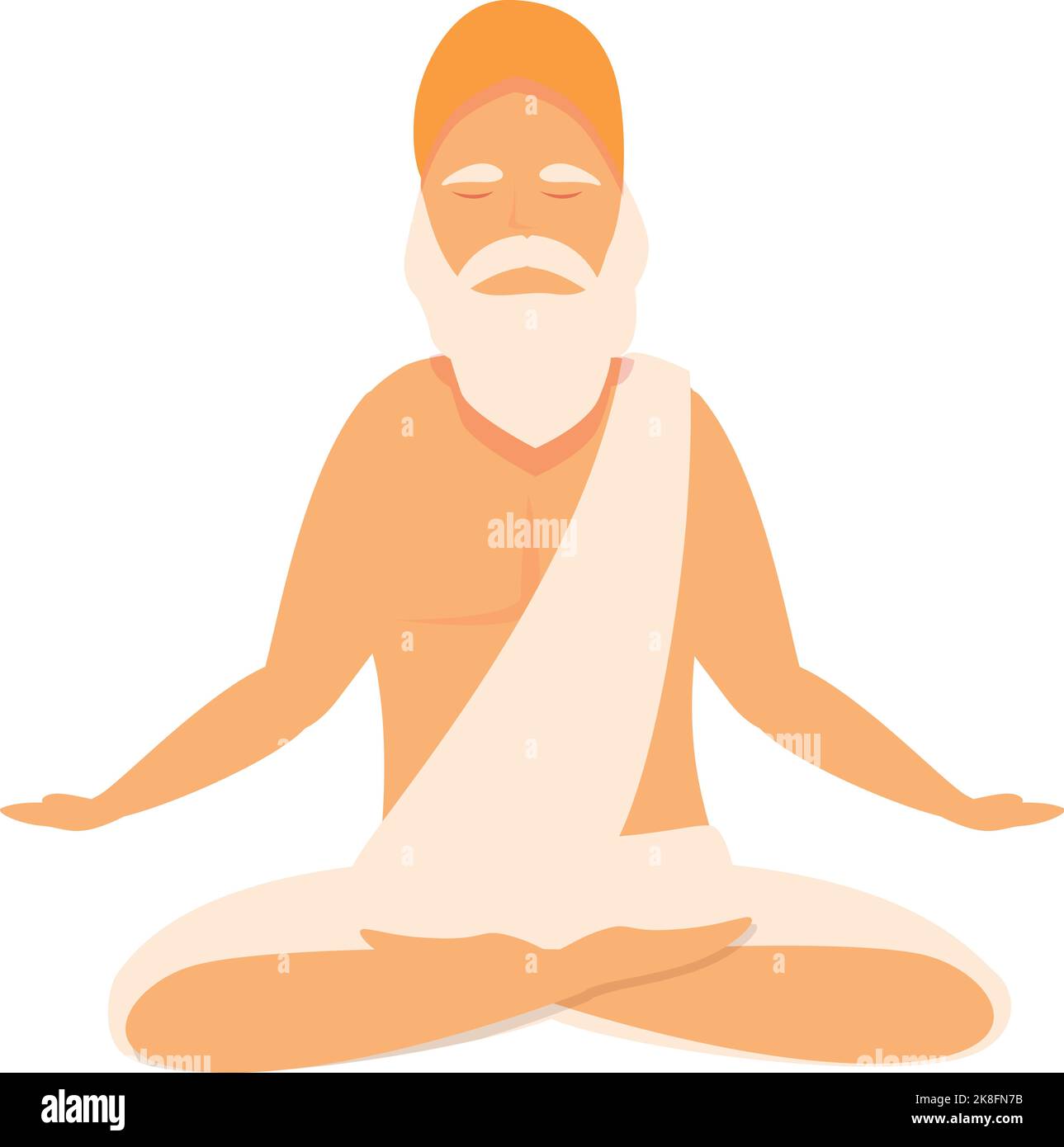 Yoga meditation icon cartoon vector. Indian man. Yogi pose Stock Vector ...