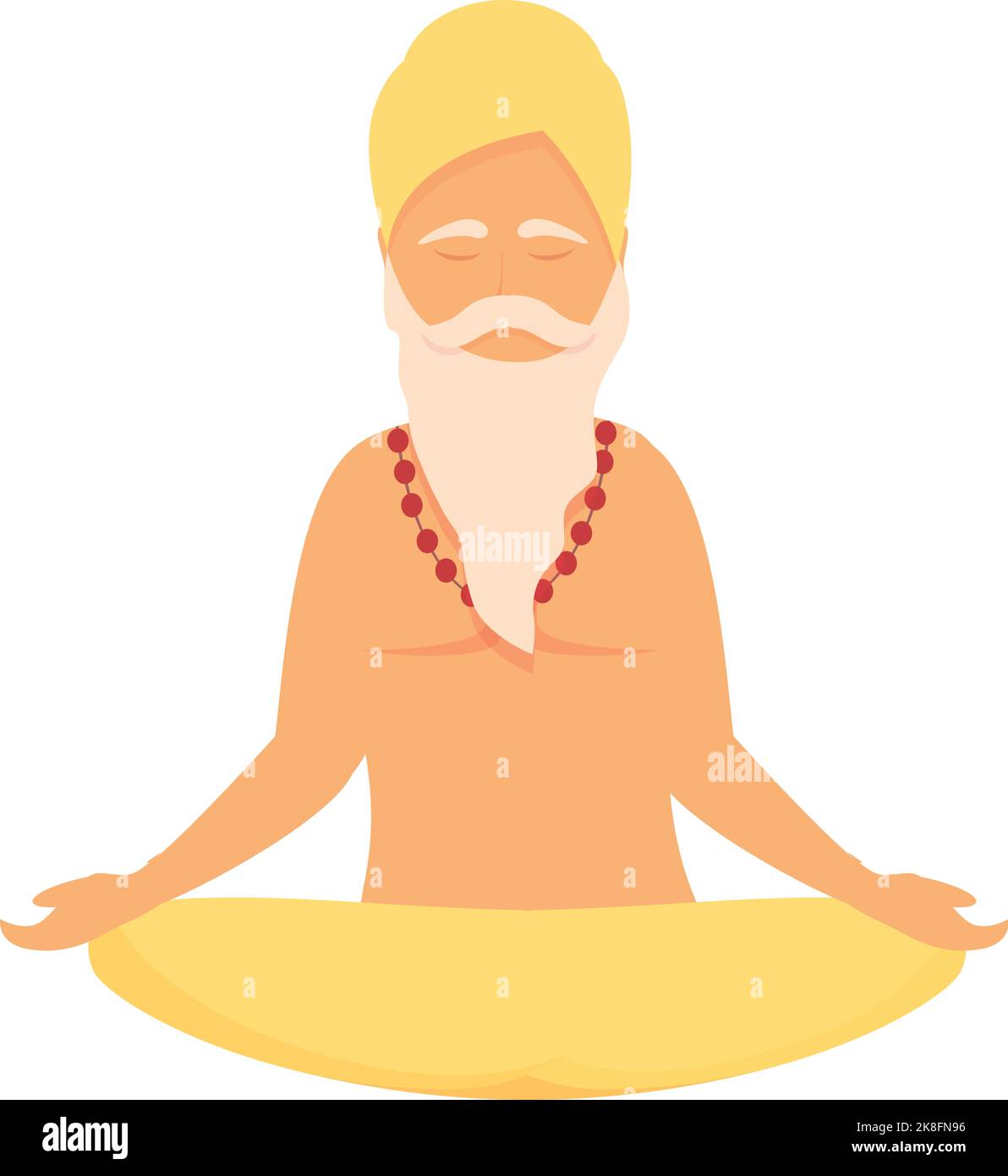 Saint yoga man icon cartoon vector. Rishi meditation. Calm people Stock ...