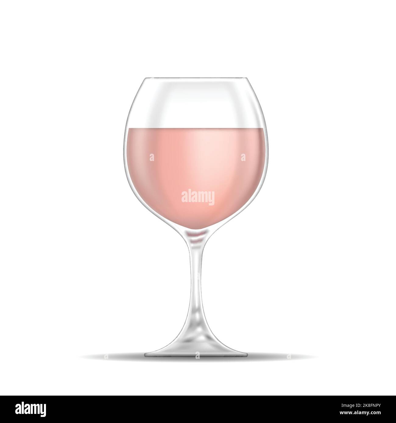 Illustration Of Rose Wine Glass Isolated On A White Background Stock Vector Image And Art Alamy