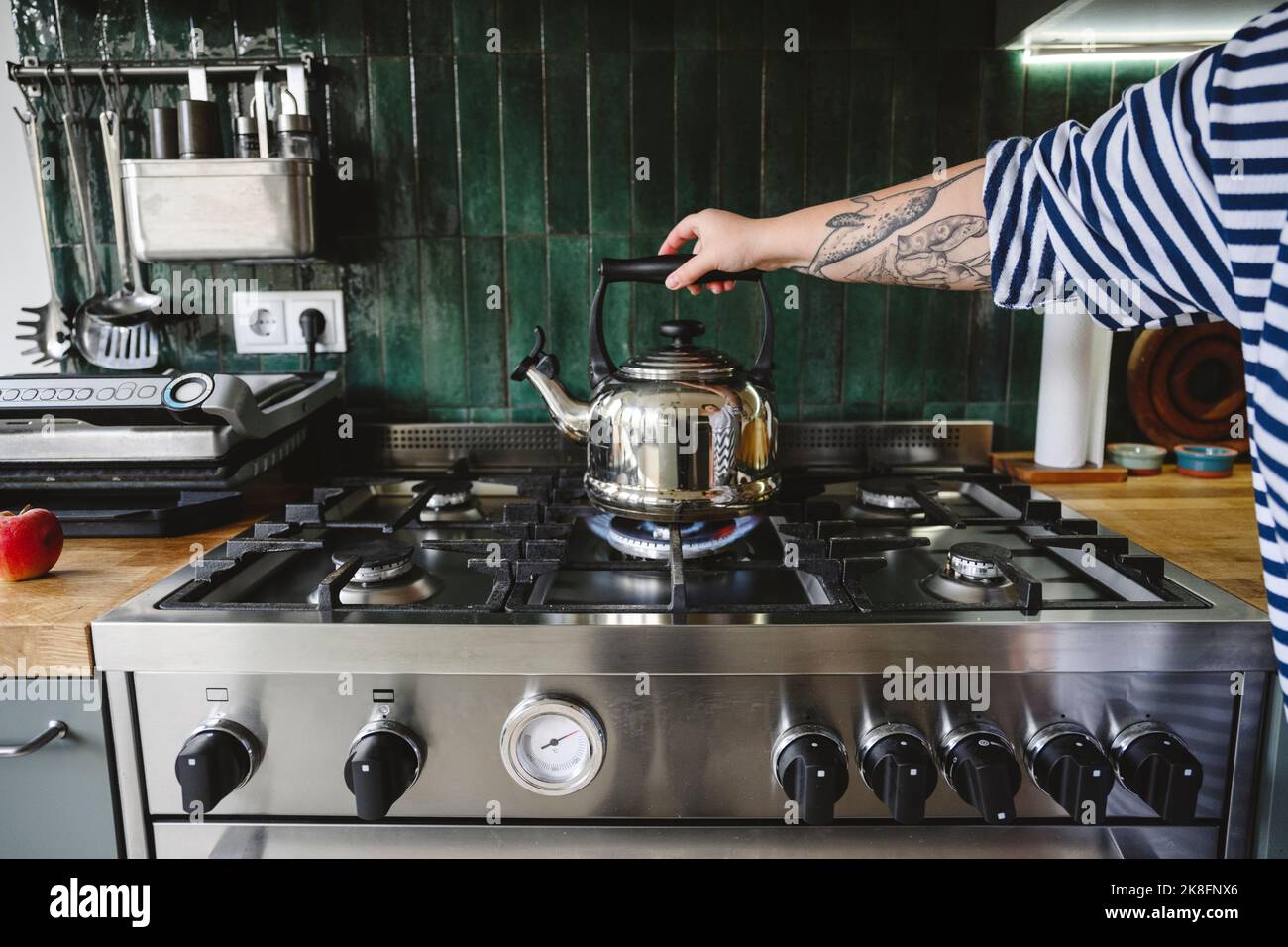 Woman cooking gas stove hi-res stock photography and images - Alamy