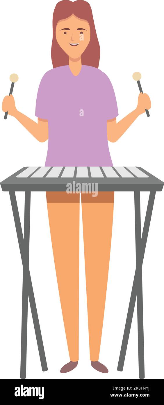 Xylophone street music icon cartoon vector. Art song. Player rock Stock ...