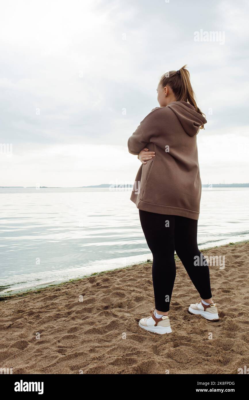 Overweight woman beach hi-res stock photography and images - Alamy