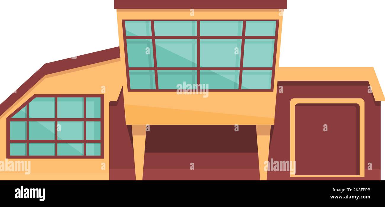 Different villa icon cartoon vector. Modern building. Front window ...