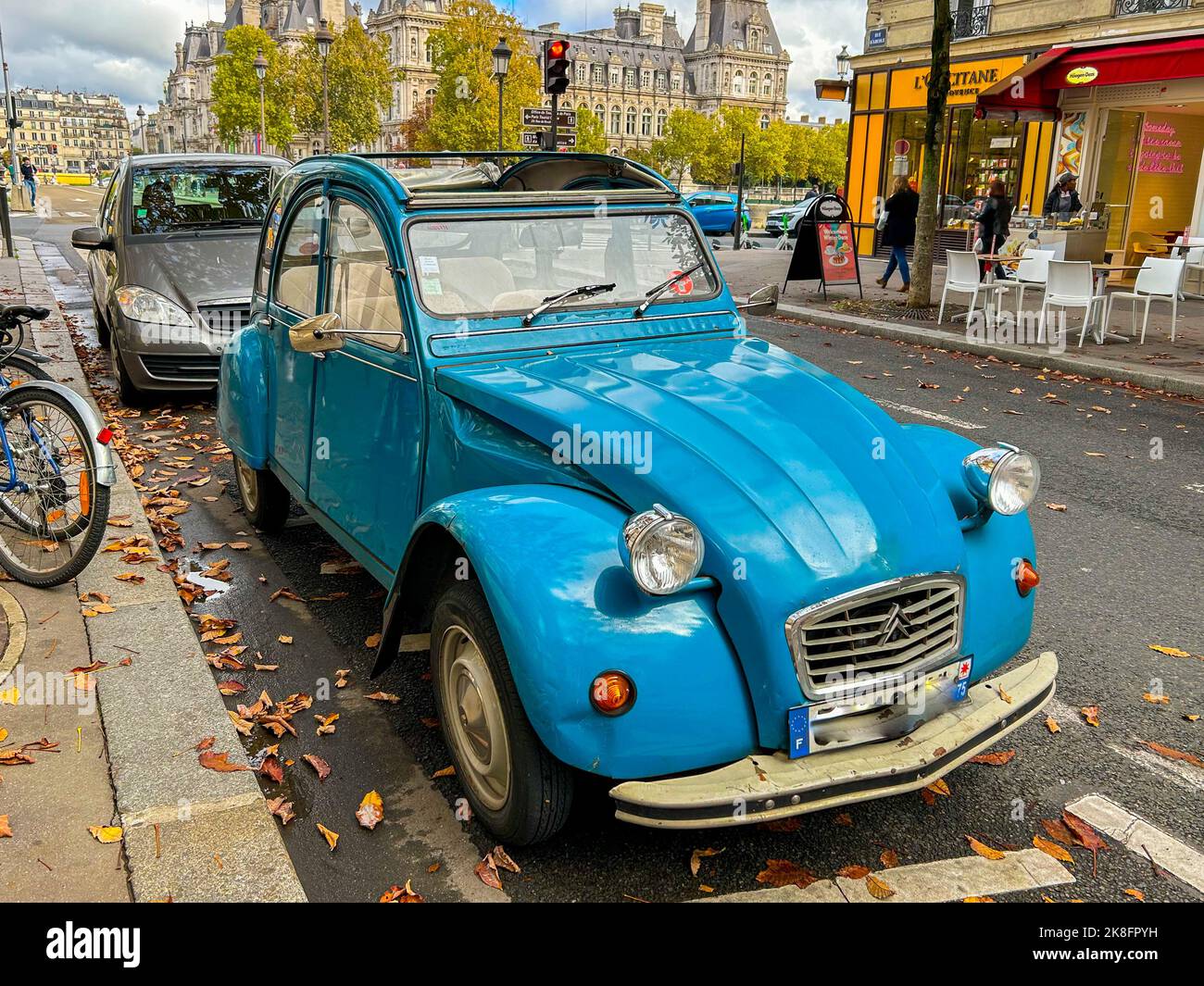 Paris, France, Vintage Citroen 2CV Special, Car Parked on Street, Ile ...
